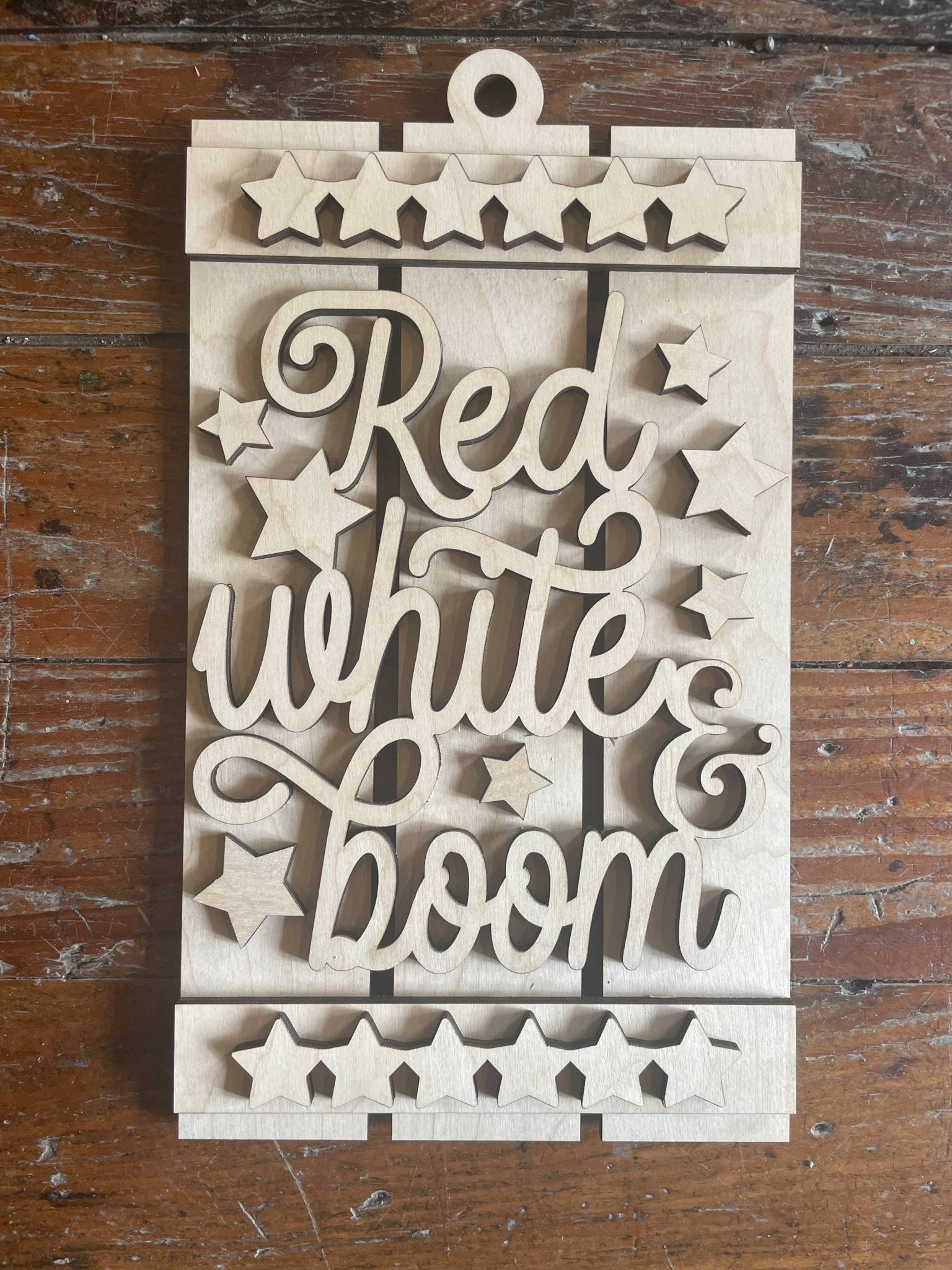 12" Patriotic Red White & Boom Pallet Kit | Wandering Goose