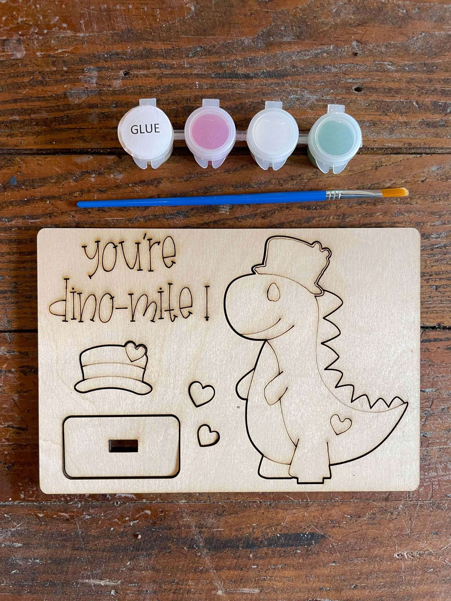 Valentine's Day Pop Out Dinosaur Kit "You're Dino-Mite!" | Wandering Goose