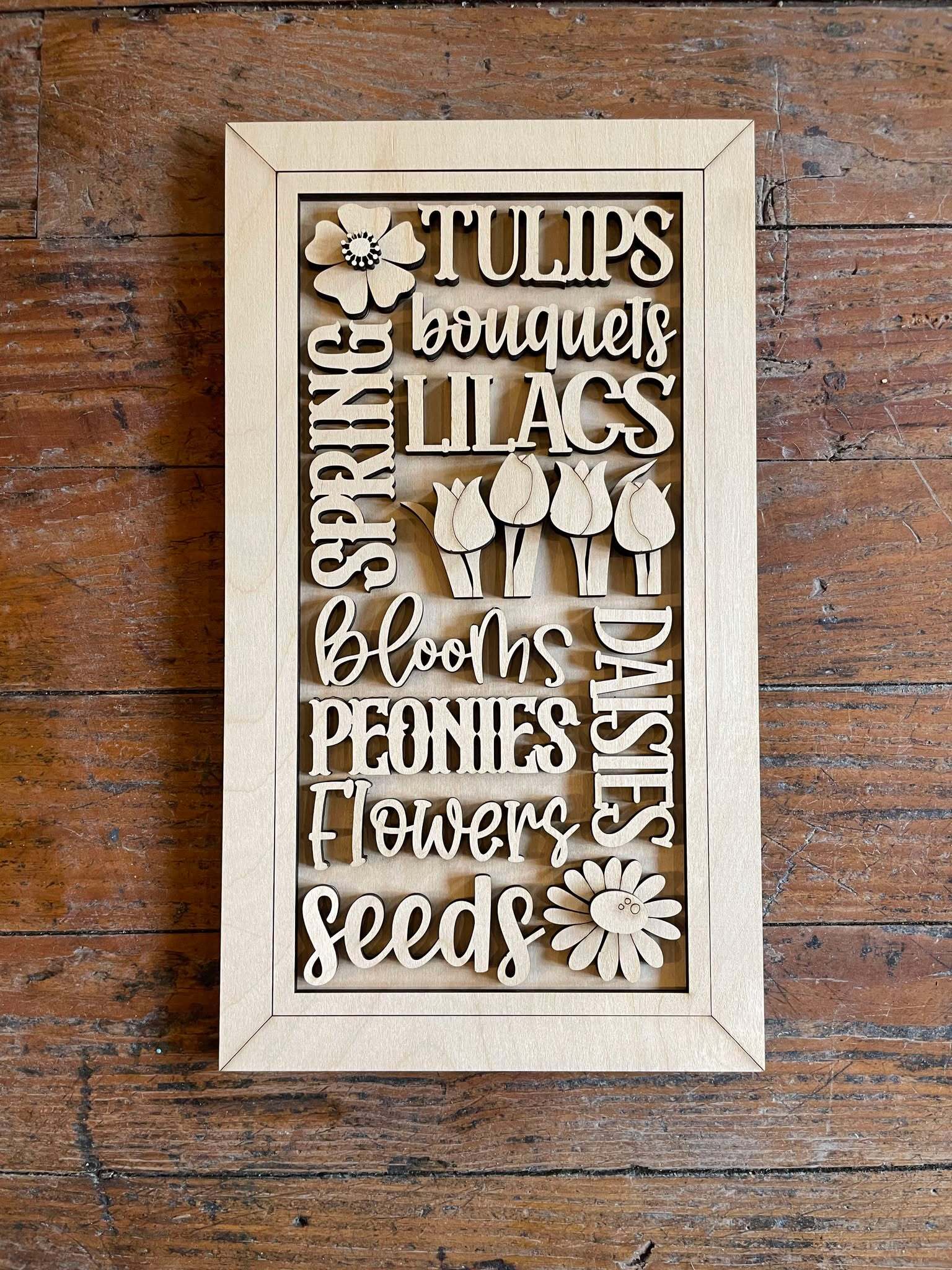 14” Spring Flower Word Art Subway Sign Kit | Wandering Goose